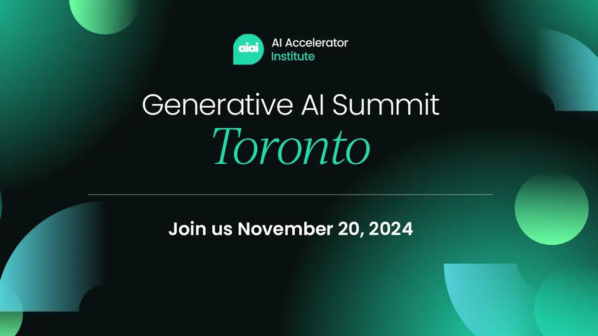 Generative AI Summit Toronto 2025 | AI & ML Events